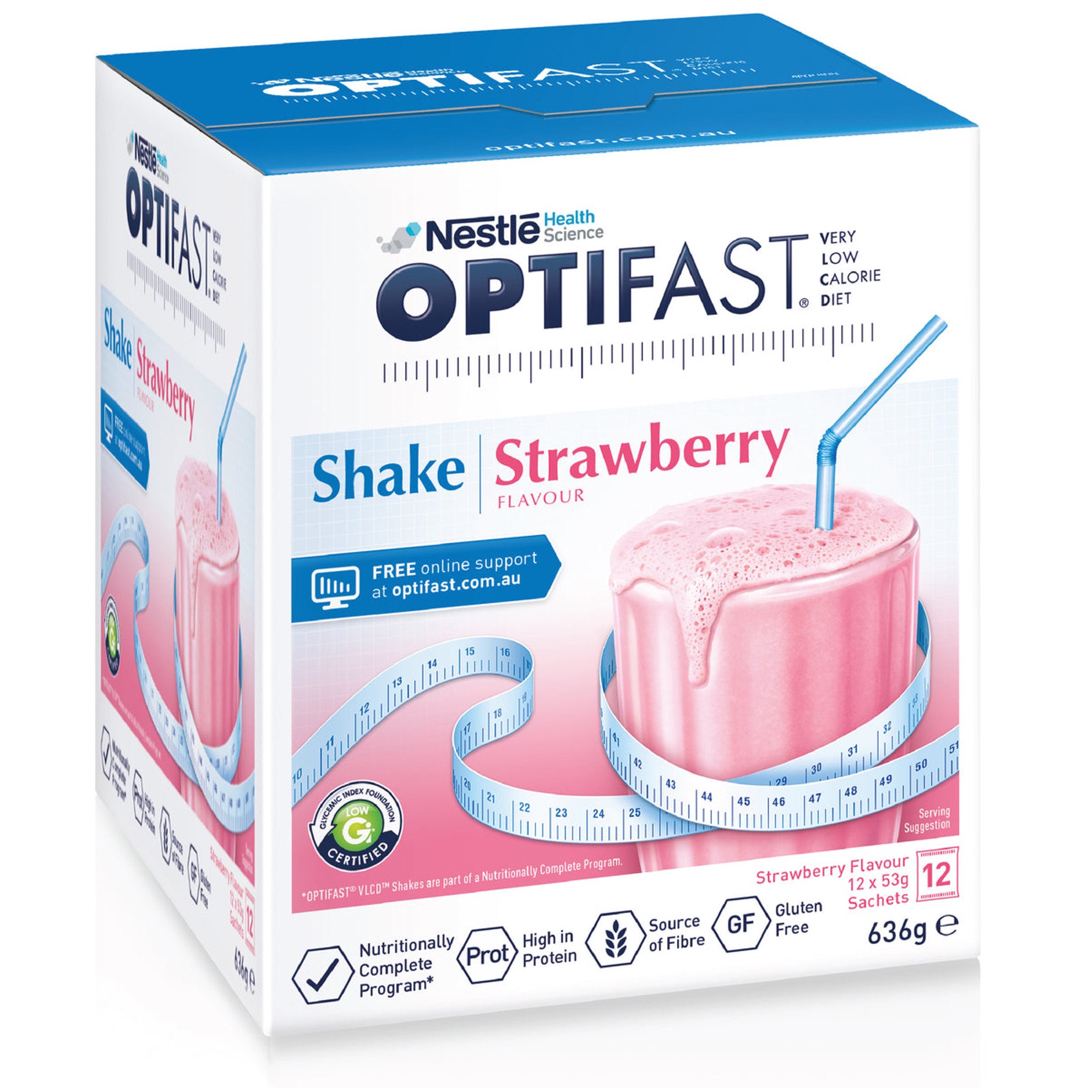 Optifast Shake Box Strawberry (12) - Nutritional Solutions